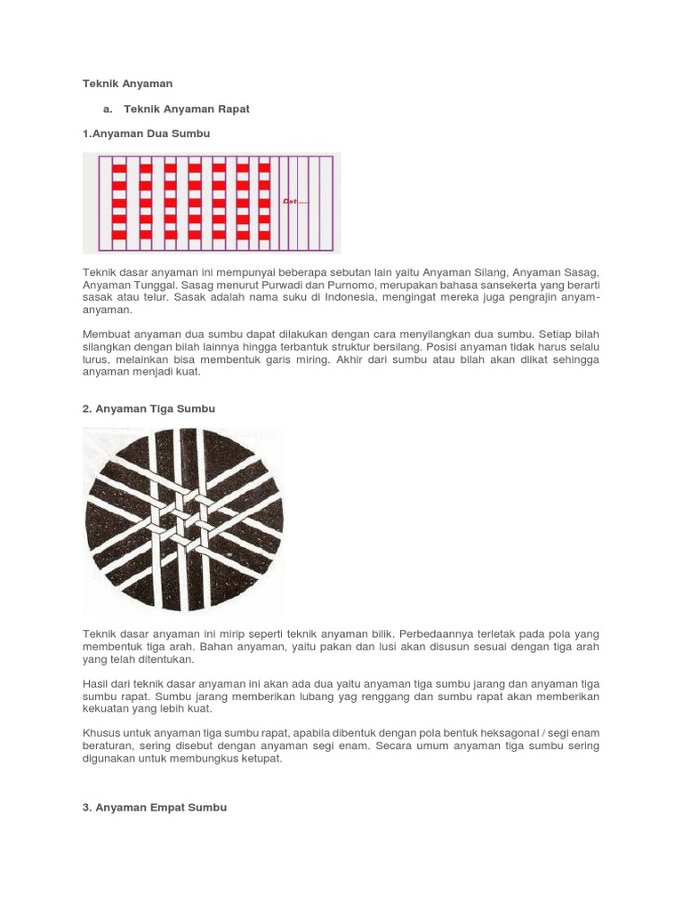 Teknik Jenis Anyaman | PDF