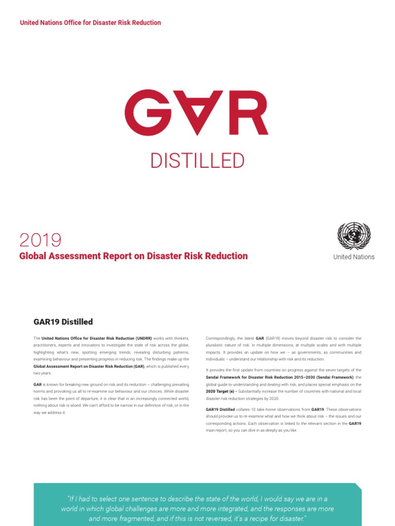 Gar 19 Distilled | PDF | Disaster Risk Reduction | Risk Management