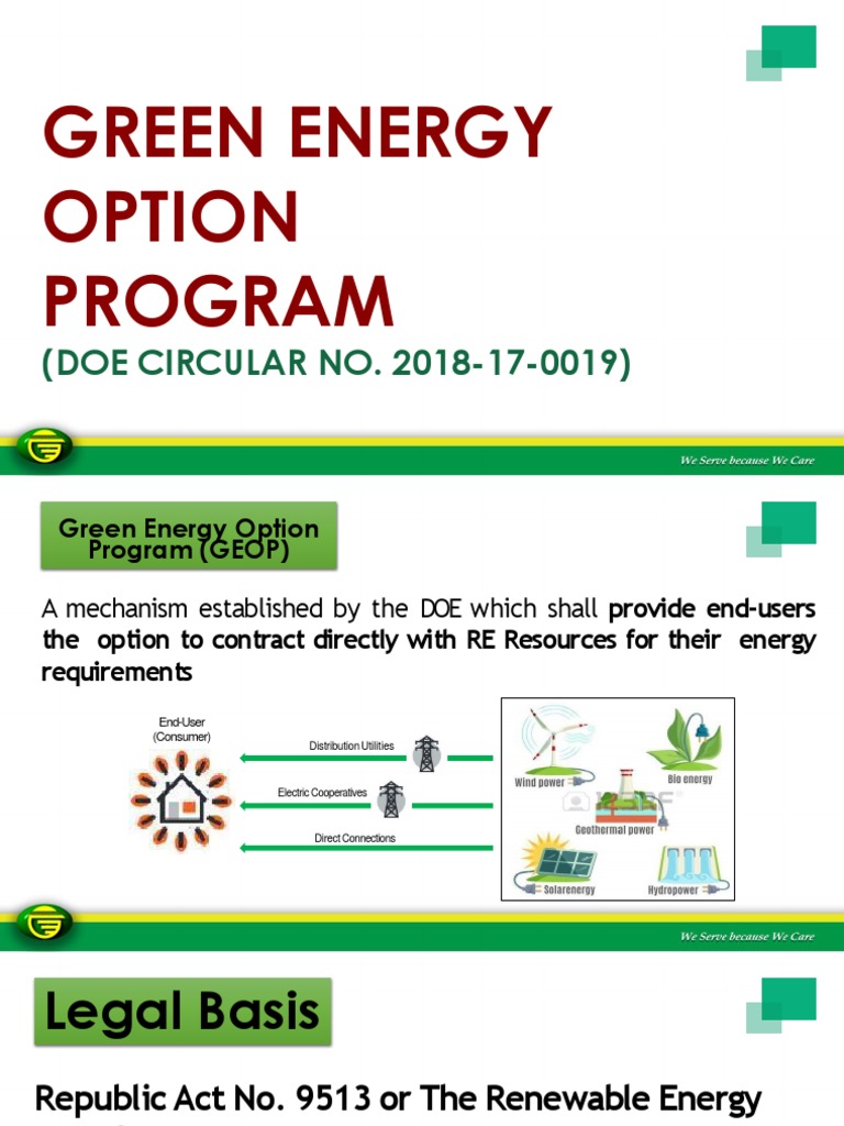 Green Energy Option Program Overview | PDF | Law | Science & Mathematics