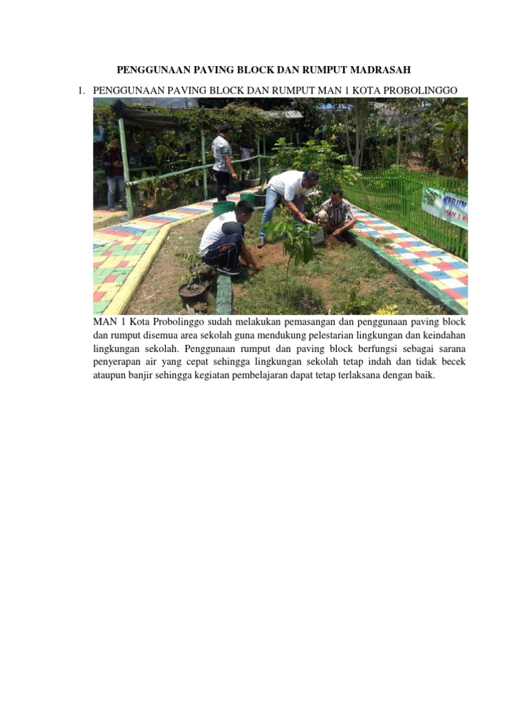 Paving Block dan Rumput di MAN 1 Probolinggo | PDF