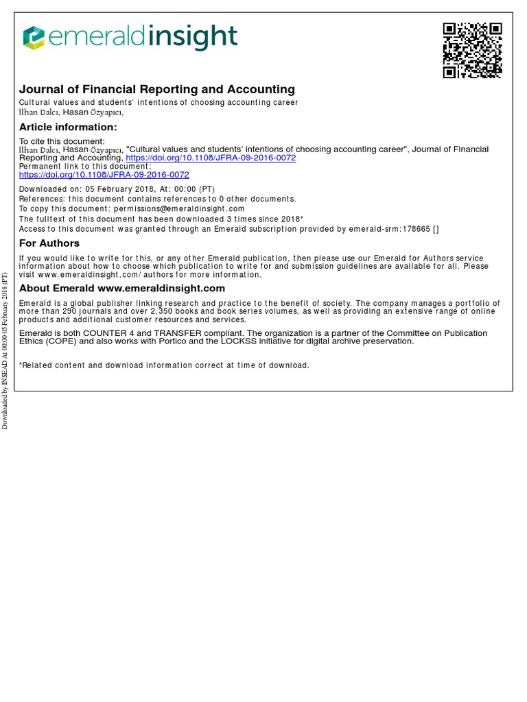 Journal of Financial Reporting and Accounting: Article Information ...