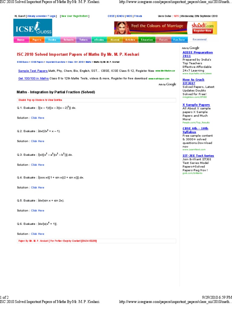 ISC 2010 Solved Important P. | PDF | Newspapers | Cyberspace