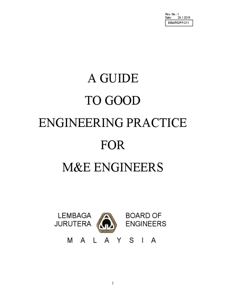 Guide To Good Engineering Practice For M & E Engineers (Rev.1 - 29.1. ...