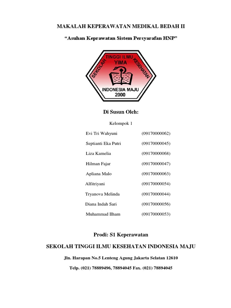 Kelompok 1 Materi 4 Askep Sistem Persyarafan HNP | PDF