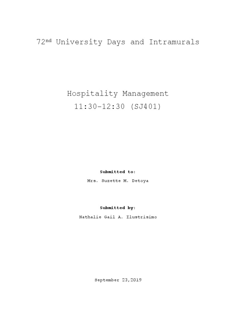 Intramurals Experience at University Days | PDF | Sports