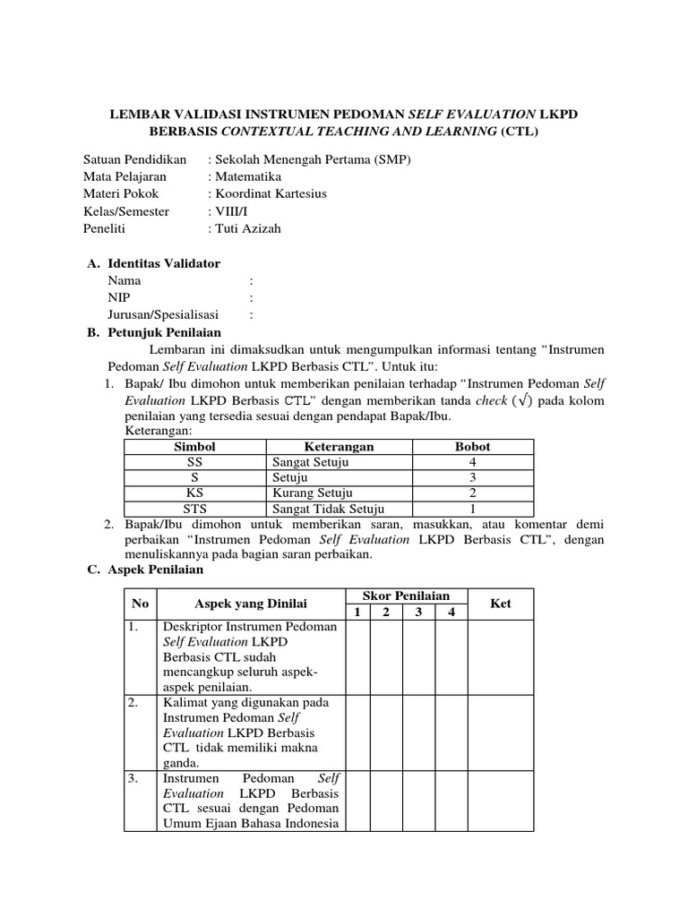 Self Evaluation | PDF | Karier & Perkembangan | Seni