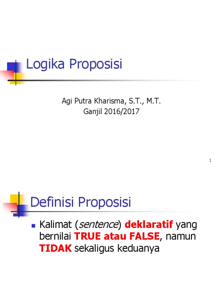 Pengantar Logika Proposisi | PDF