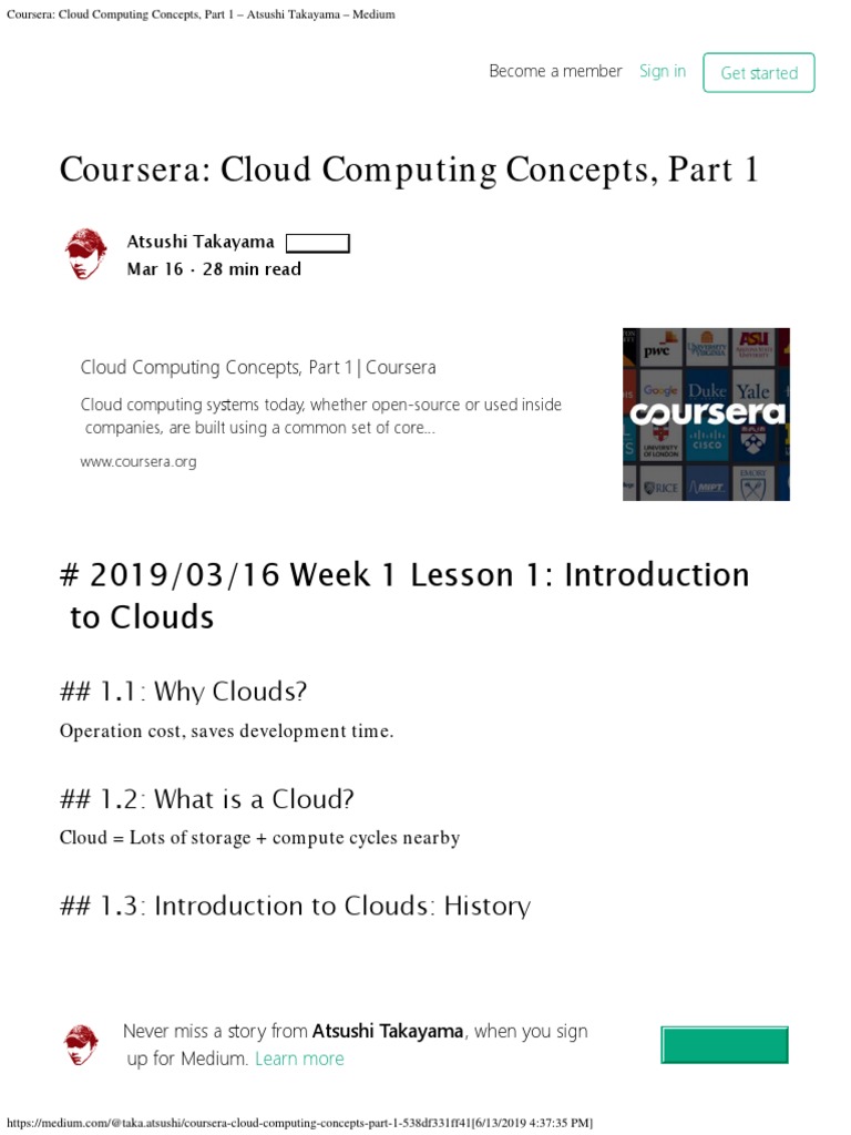 Coursera: Cloud Computing Concepts, Part 1 | PDF | Peer To Peer | Map ...