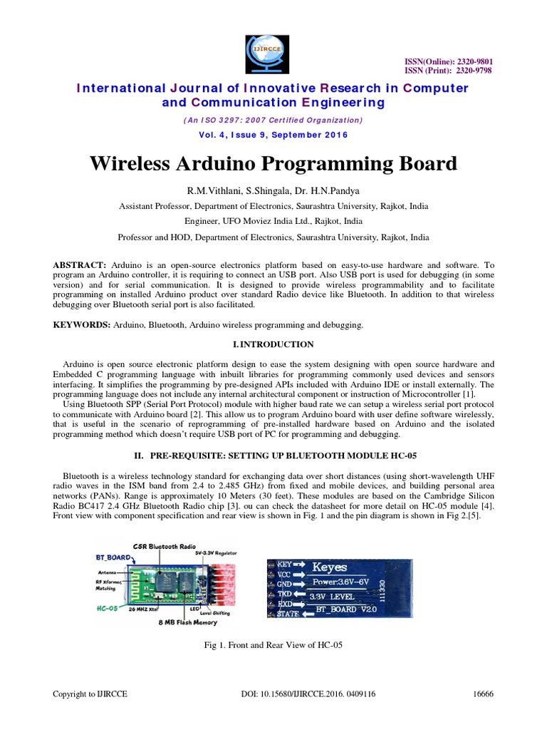 Wireless Arduino Programming Board: Nternational Ournal of Nnovative ...