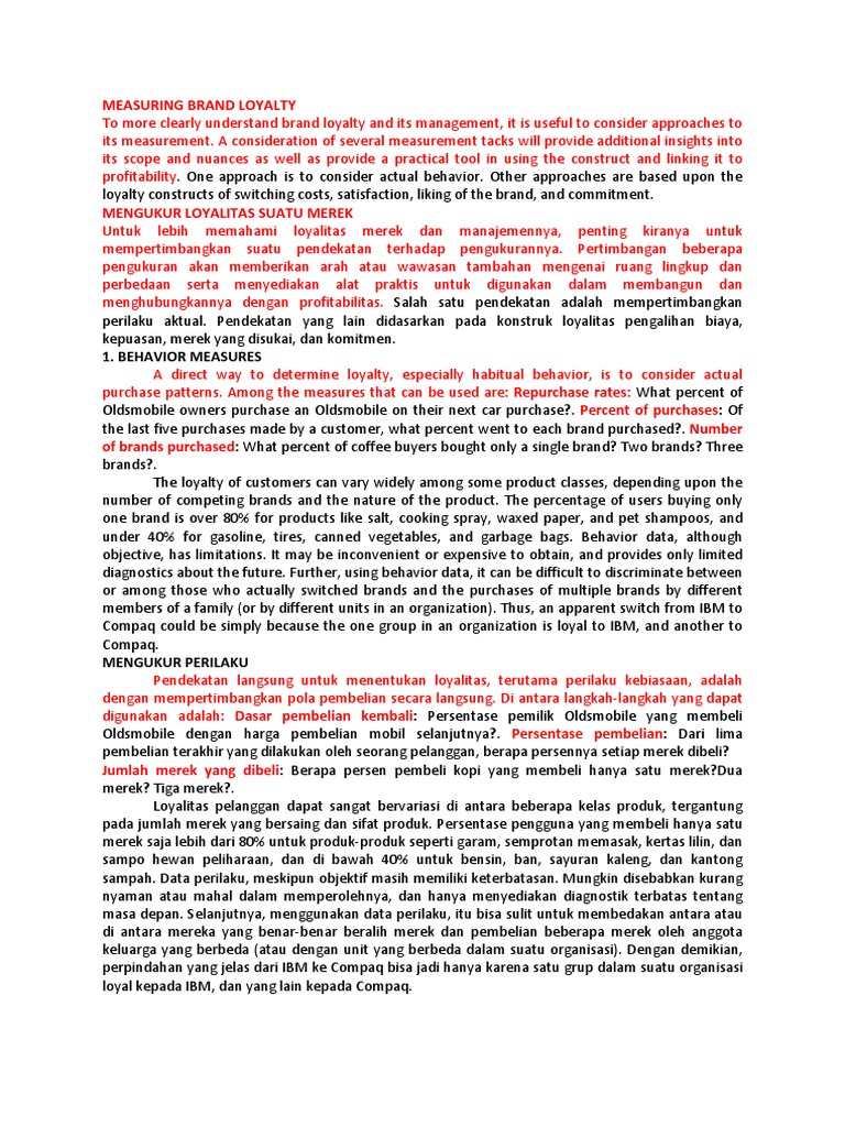 Measuring Brand Loyalty Effectively | PDF | Risk | Market (Economics)