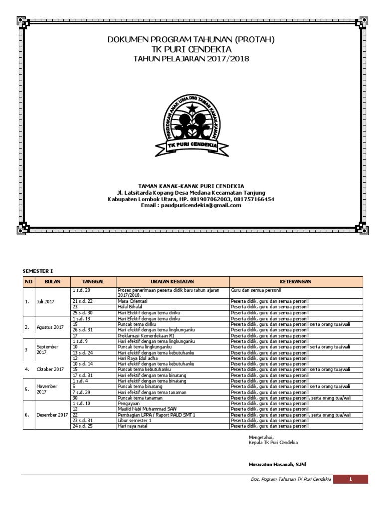 Protah PAUD Dan TK | PDF
