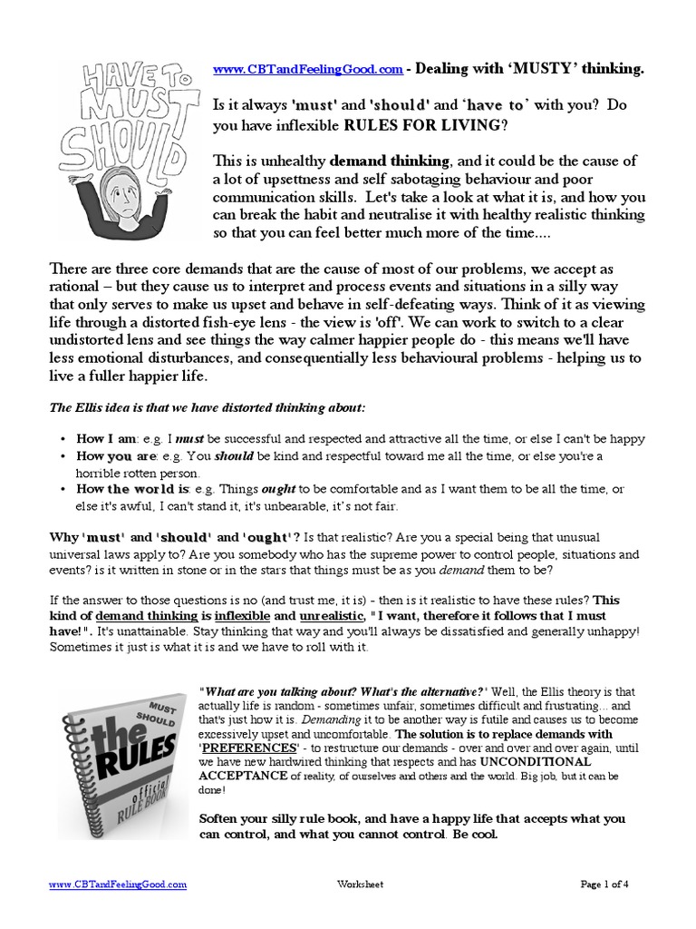 Dealing With MUSTY' Thinking.: II You You The World The World | PDF ...