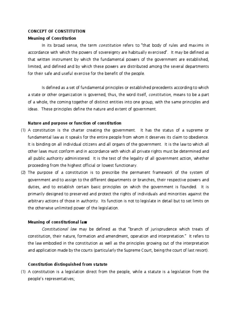 Constitution: Definition and Purpose | PDF | Constitution | Supreme Courts