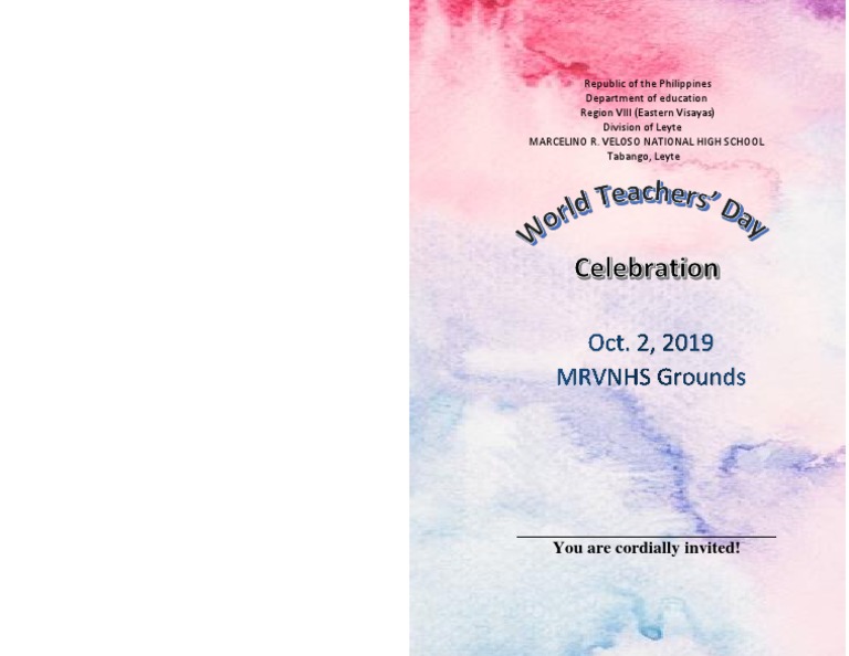 World Teachers' Day Program | PDF