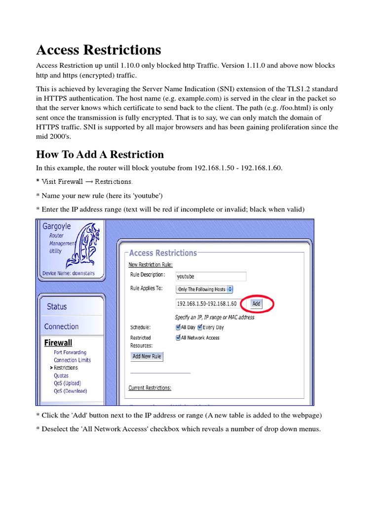 Access Restrictions: How To Add A Restriction | PDF | Computers ...
