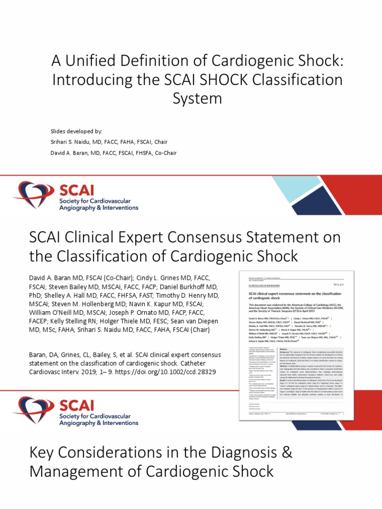SCAI Shock Classification Deck | PDF | Shock (Circulatory) | Myocardial ...