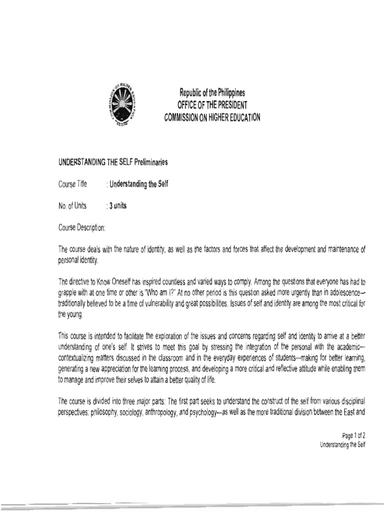 Understanding The Self Pdf Pdf