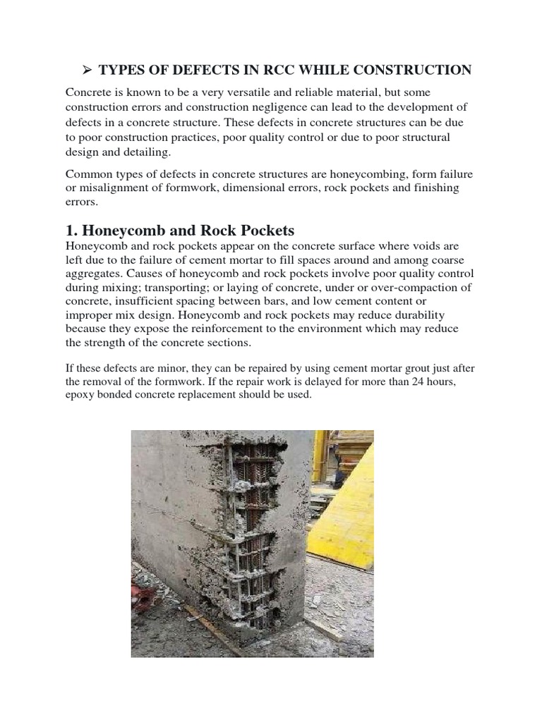 Common Defects in Concrete Structures | PDF | Concrete | Building ...
