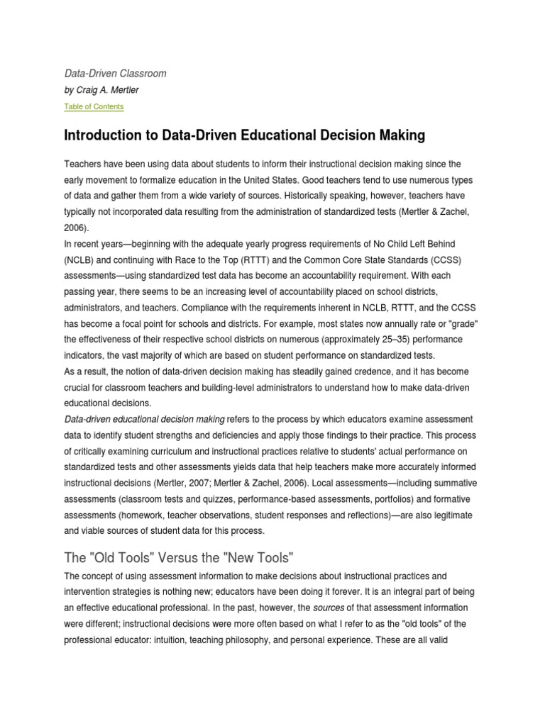Introduction To Data-Driven Educational Decision Making | Download Free ...