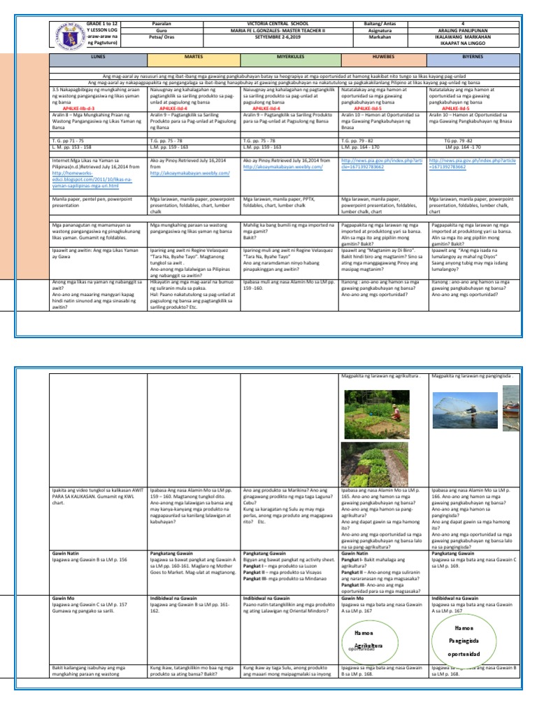 DLL in AP 4 Week 4 Quarter 2 The K To 12 Way | PDF
