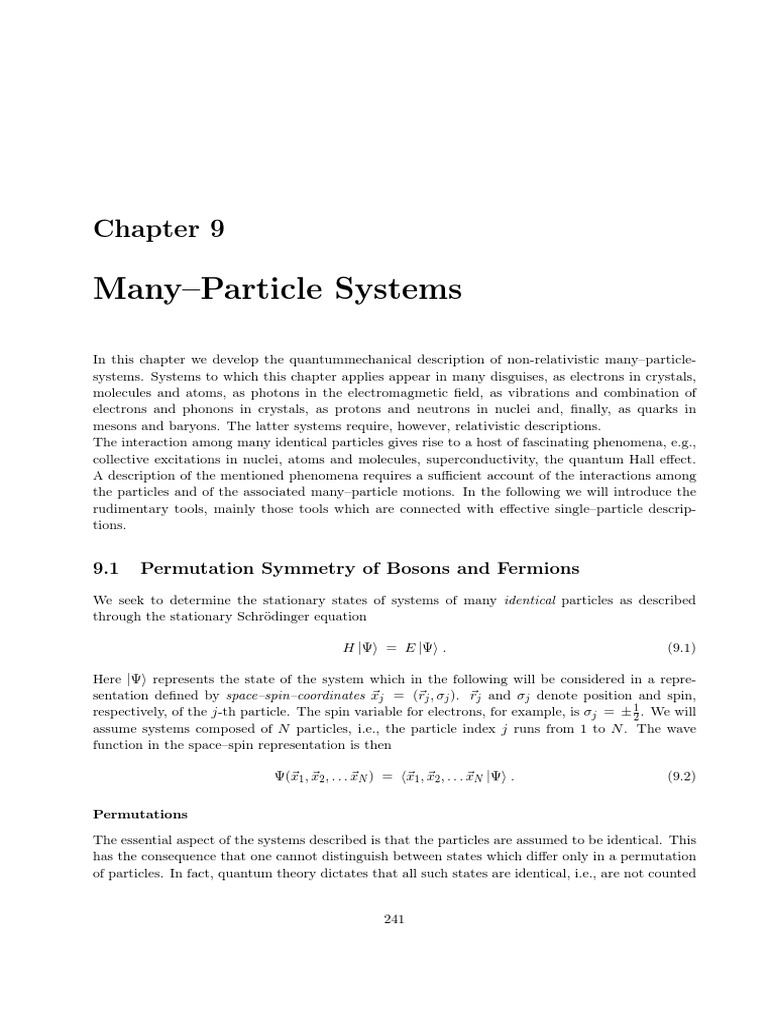 Quantum Mechanics of Many-Particle Systems | PDF | Elementary Particle ...