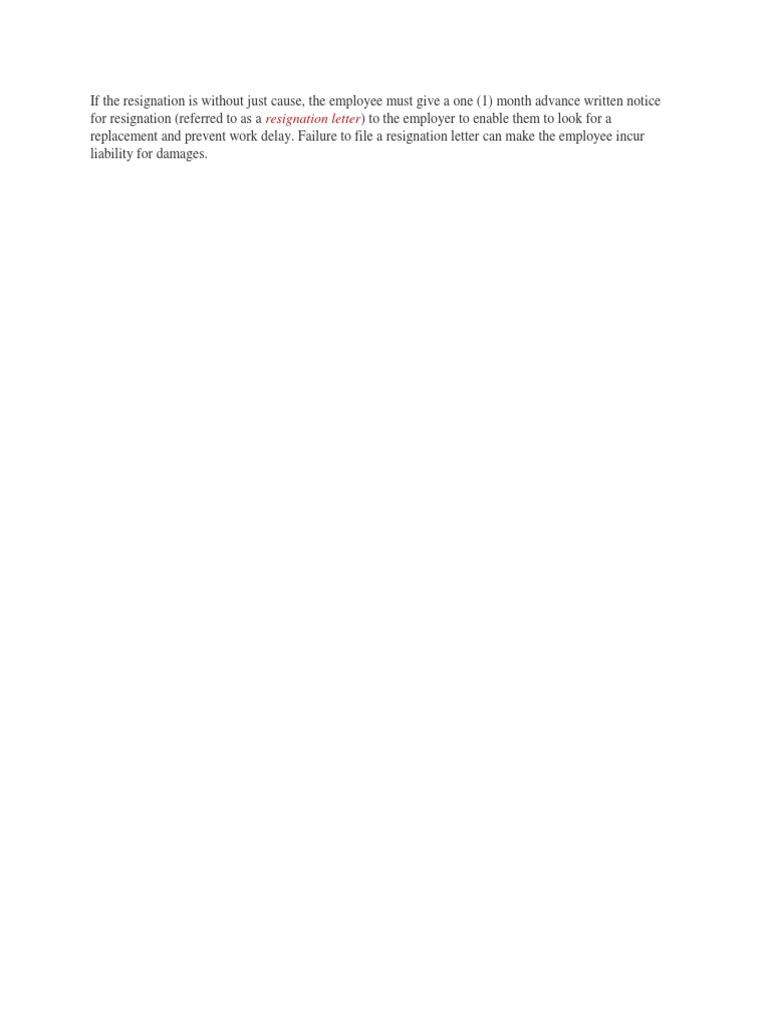 Employee Resignation Notice Guidelines | PDF