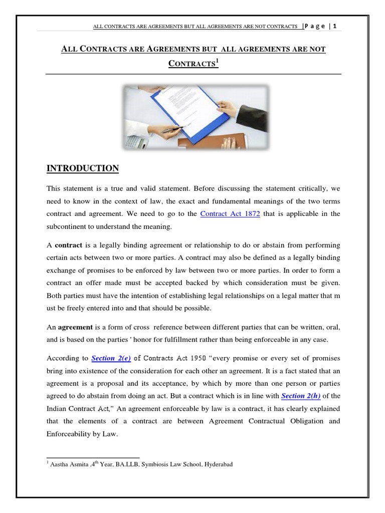 Agreements vs Contracts Explained | PDF | Common Law | Legal Ethics
