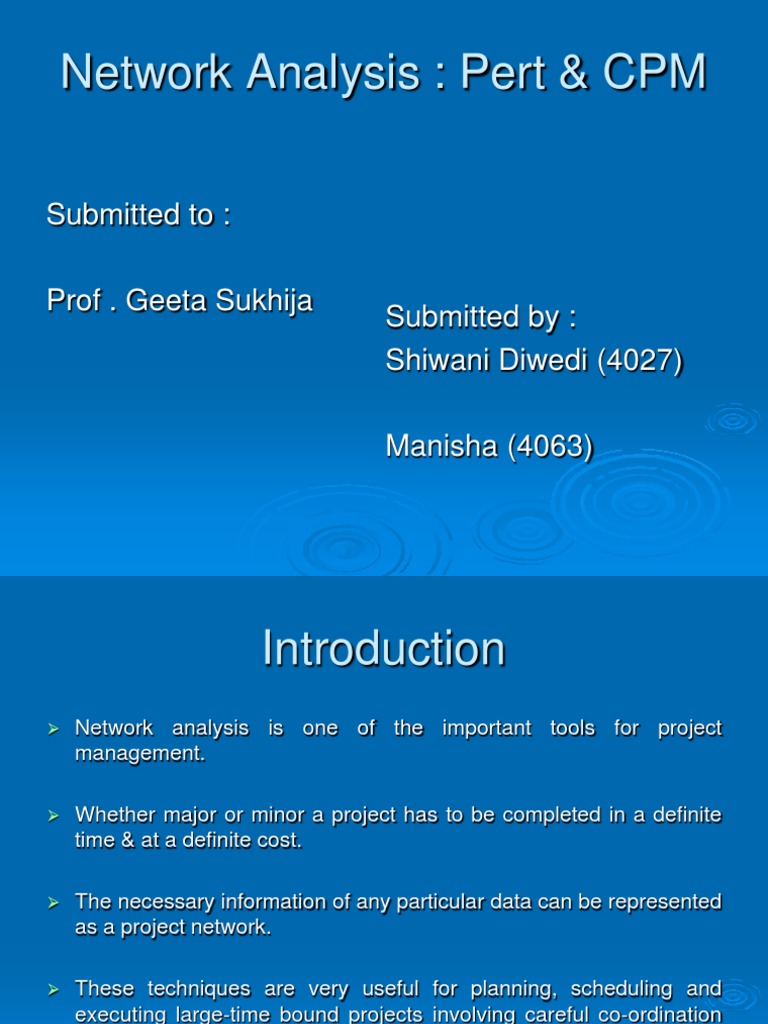 Network Analysis - PERT N CPM | PDF | Areas Of Computer Science | Analysis
