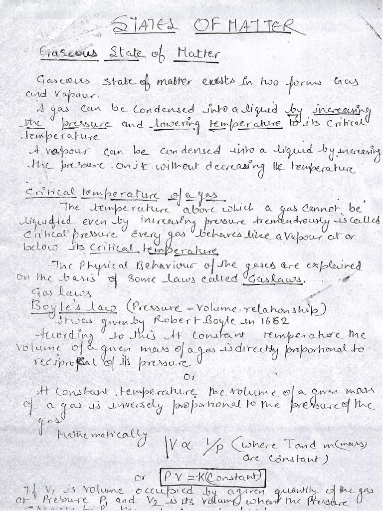 States of Matter Notes | PDF