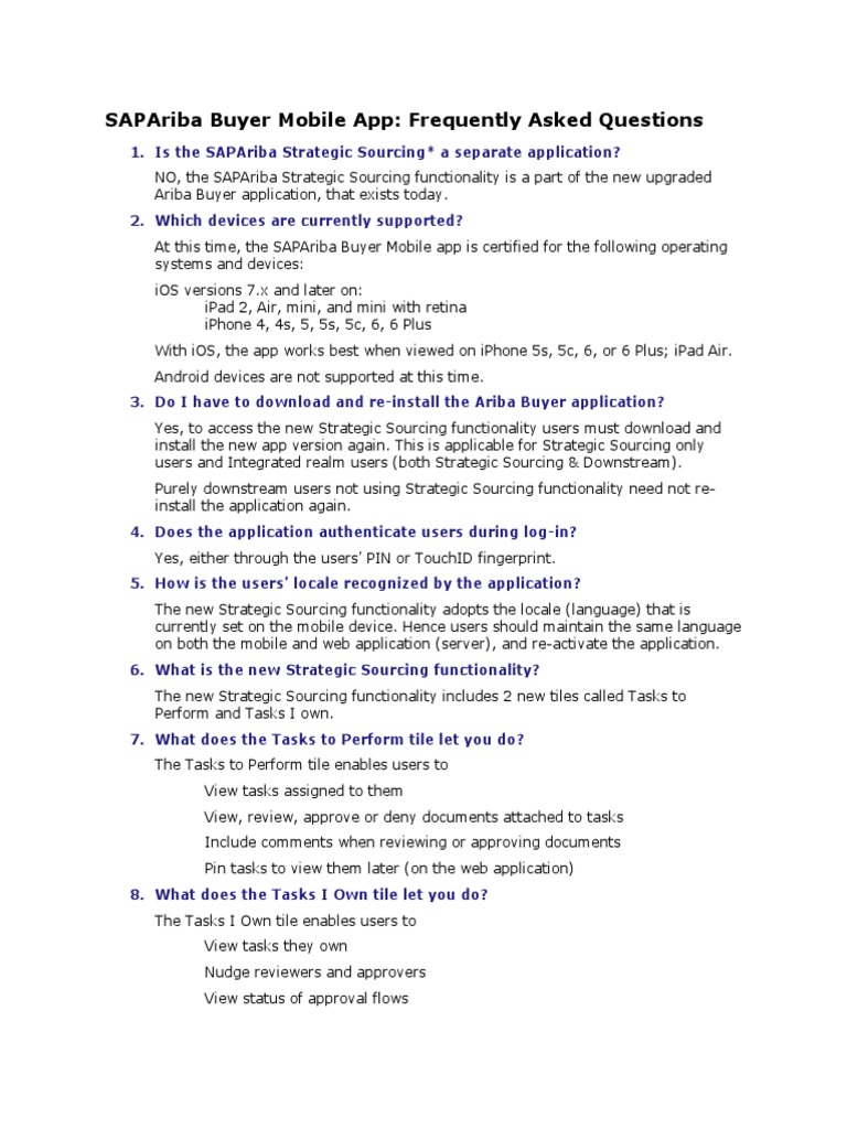 Download SAP Ariba Buyer App 25.0.8 | PDF | Ios | Mobile App