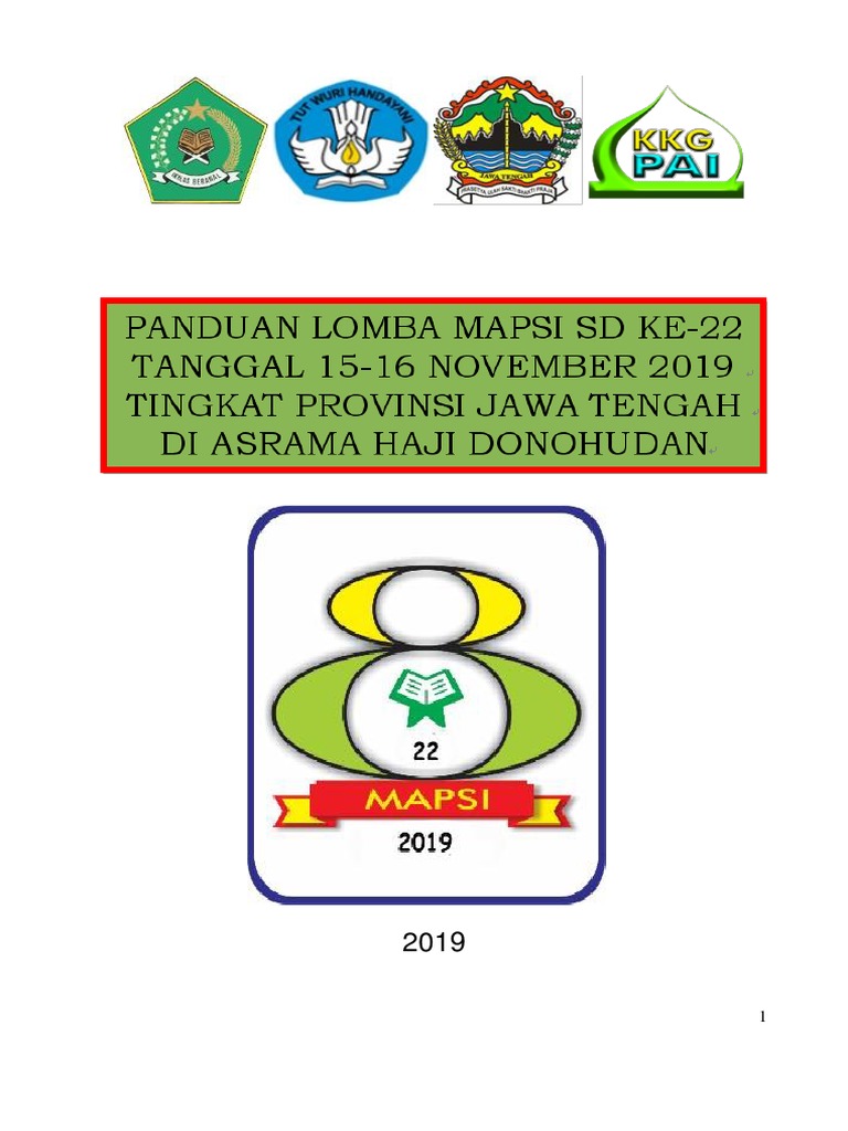 Resmi - Panduan Lomba Mapsi Ke 22 Tahun 2019 PDF | PDF