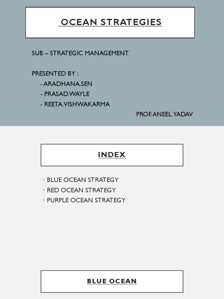 Ocean Strategies | PDF | Strategic Management | Competition