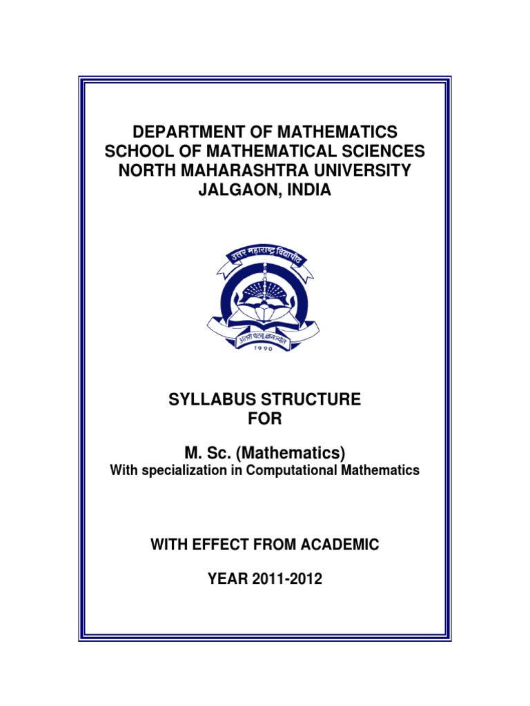 M.Sc. Computational Math Syllabus | PDF | Compact Space | Calculus Of ...