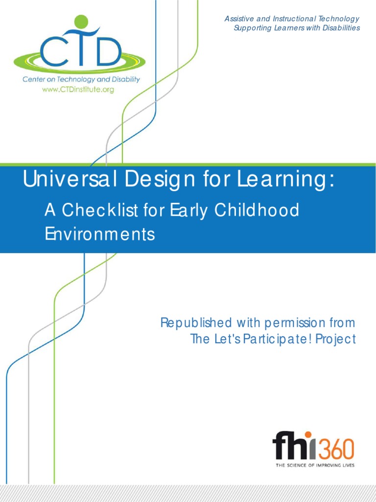 UDL Checklist EC PDF | PDF | Inclusion (Education) | Chair