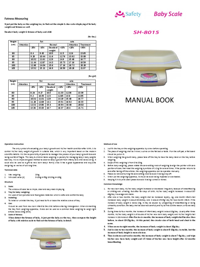 Manual Book Baby Scale Ok | PDF | Weight | Human Development