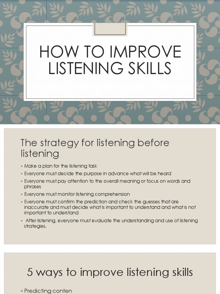 How To Improve Listening Skills | PDF