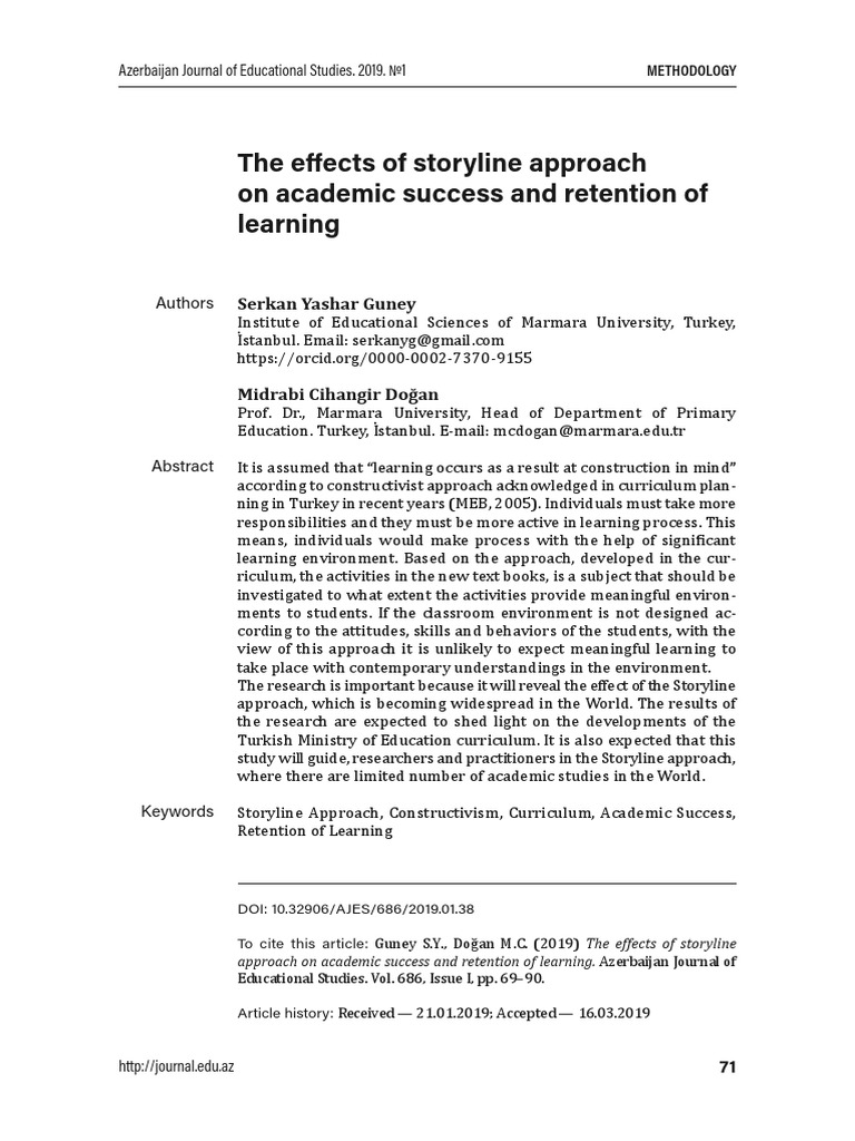 Storyline Approach and Academic Success | PDF | Constructivism ...