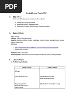 Detailed Lesson Plan in Dressmaking/Tailoring I - Objectives | PDF ...