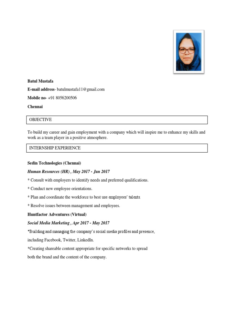 Bat Ul Mustafa Resume | PDF | Social Media Marketing | Social Media