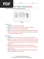 Table Setting Lesson Plan | PDF | Tableware | Domestic Implements