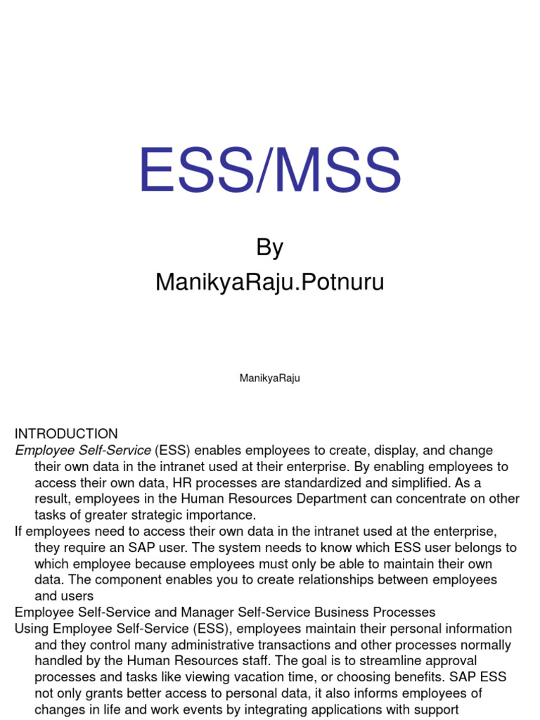 ESS and MSS Basic HCM Customizing Settings | PDF | Business Process ...