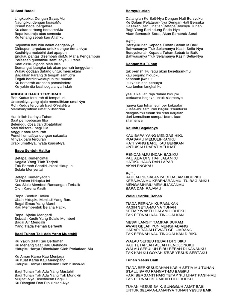 Teks Lagu Rohani | PDF