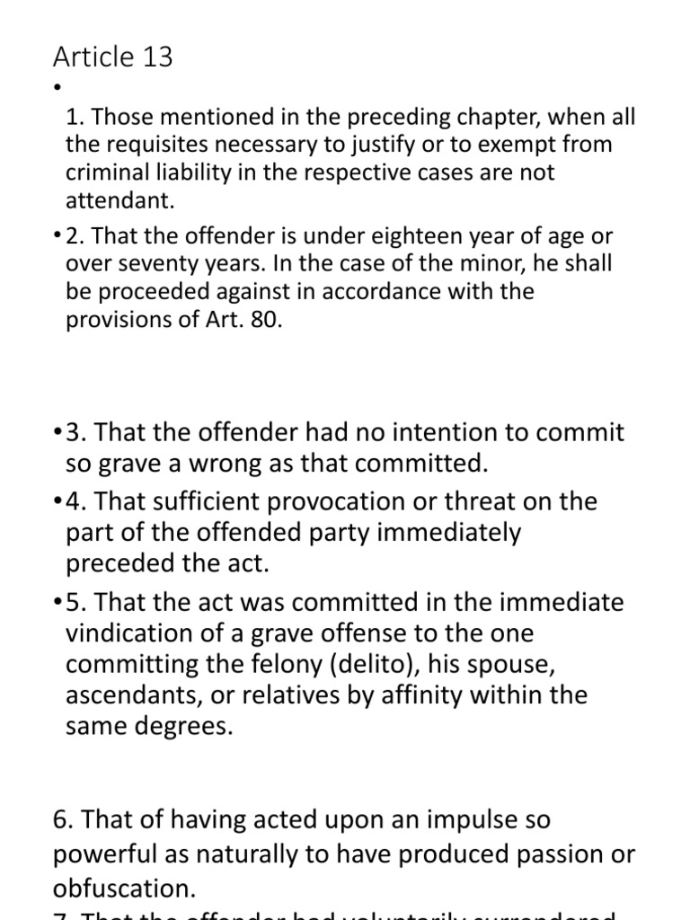 Article 13 of The RPC | PDF | Confession (Law) | Crime & Violence