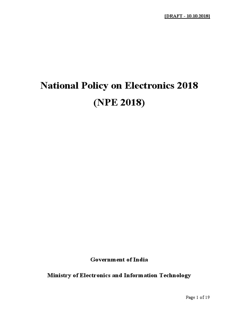 Draft NPE 2018 - 10thoct2018 | PDF | Venture Capital | Corporate Finance