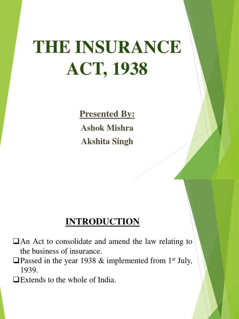 Insurance Act, 1938 | PDF | Insurance | Payments
