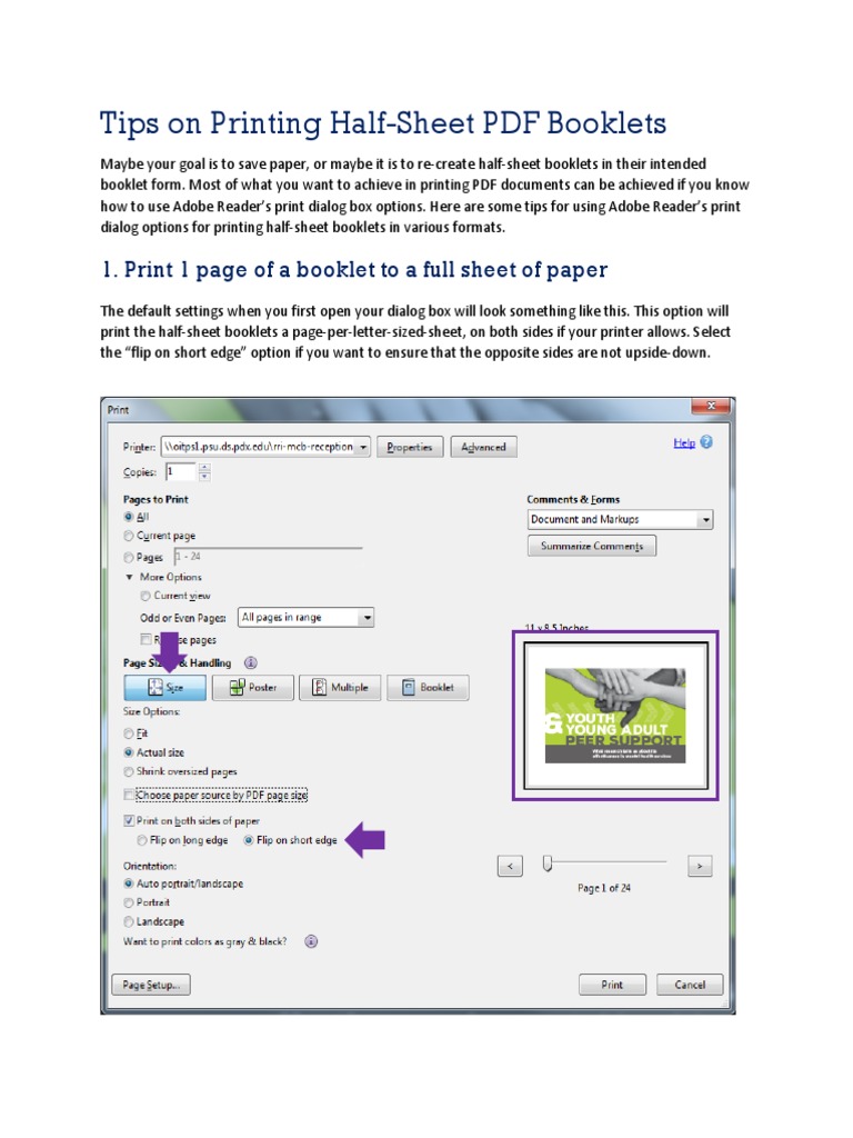 Tips On Printing Half-Sheet PDF Booklets: 1. Print 1 Page of A Booklet ...