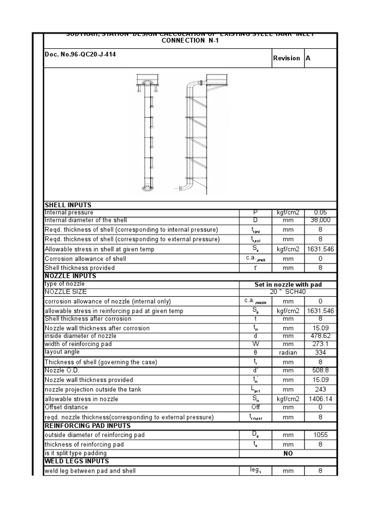 Sudyrah, Station Design Calculation of Existing Steel Tank Inlet ...