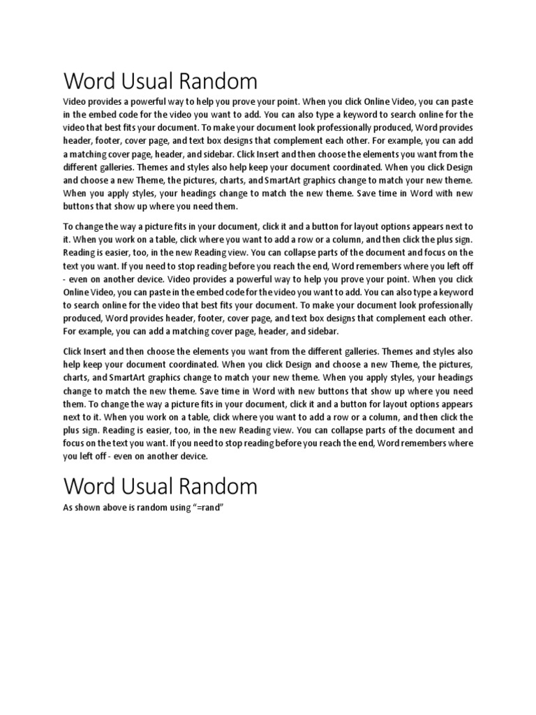 How To Random Word Text | PDF | Page Layout | Communication