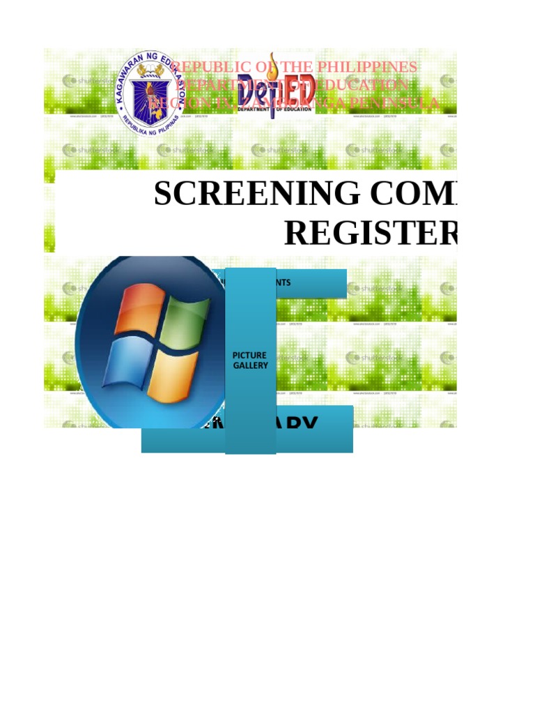 Screening Committee Register: Republic of The Philippines Department of ...