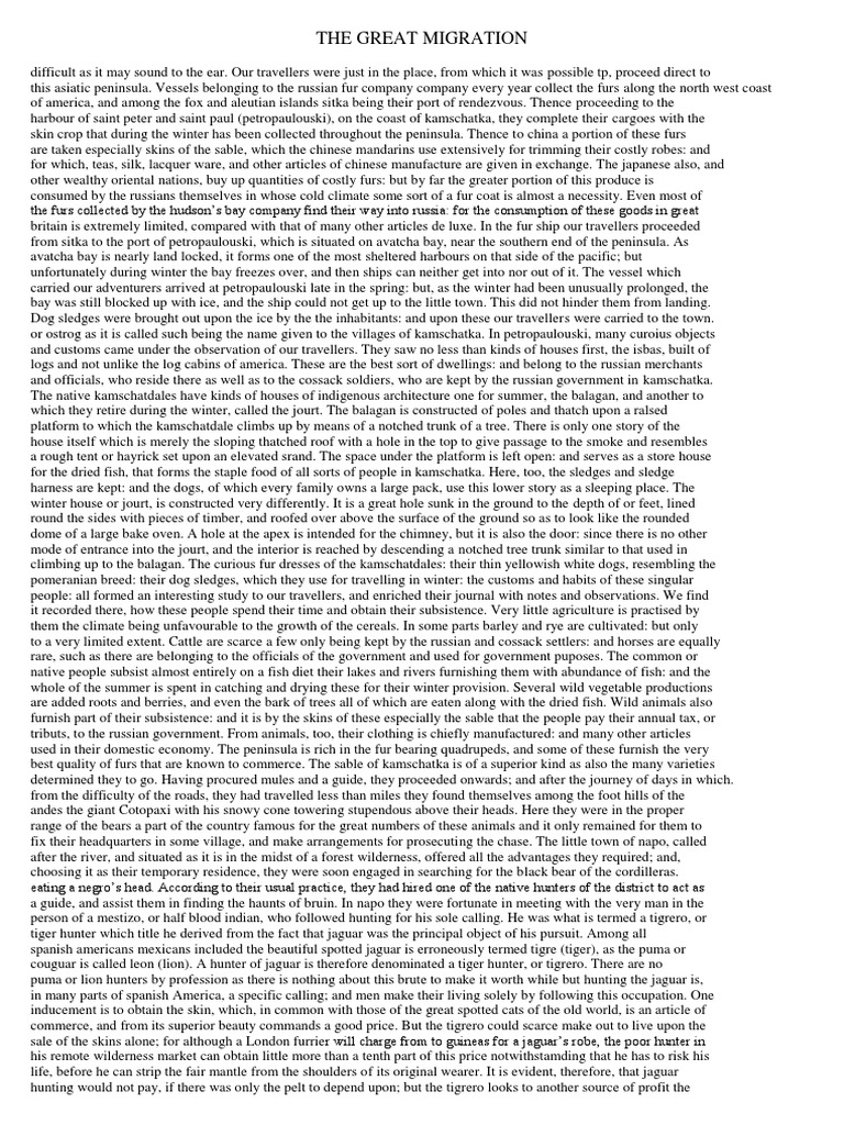 The Great Migration | PDF | Hunting | Jaguar